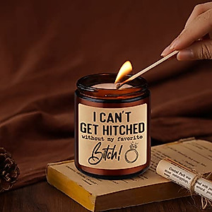 GSPY Scented Candles - Bridesmaid Proposal Gifts, Funny Bridesmaid Gifts - Bridesmaid Candle Gift - I Can’t Get Hitched Without - Maid of Honor Proposal Gifts, Matron of Honor Gifts, Bridesmaids Gifts