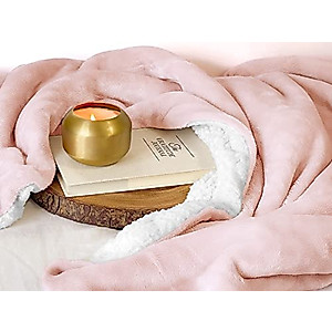 Warm HUGS Always Compassion Blanket - Cozy Pink Sherpa Fleece Throw Blanket for Couch and Bed. Super Comfort Thick and Fuzzy. Soft and Warm. Like a nap in The Sun! (65x50)