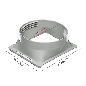 AkoMatial 15cm Round/Square Shaped Exhaust Hose Duct Interface Adapter for Portable Air Conditioner - Silver Square C/H Series