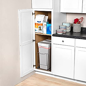 Hold N' Storage Pull Out Trash Can Under Cabinet- Trash Can Not Included, Heavy Duty w/ 5 Year Limited Warranty- Requires a 13”W X 22”D Cabinet Opening, Chrome