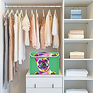 xigua Dog Storage Bins with Lids and Carrying Handle,Foldable Storage Boxes Organizer Containers Baskets Cube with Cover for Home Bedroom Closet Office Nursery