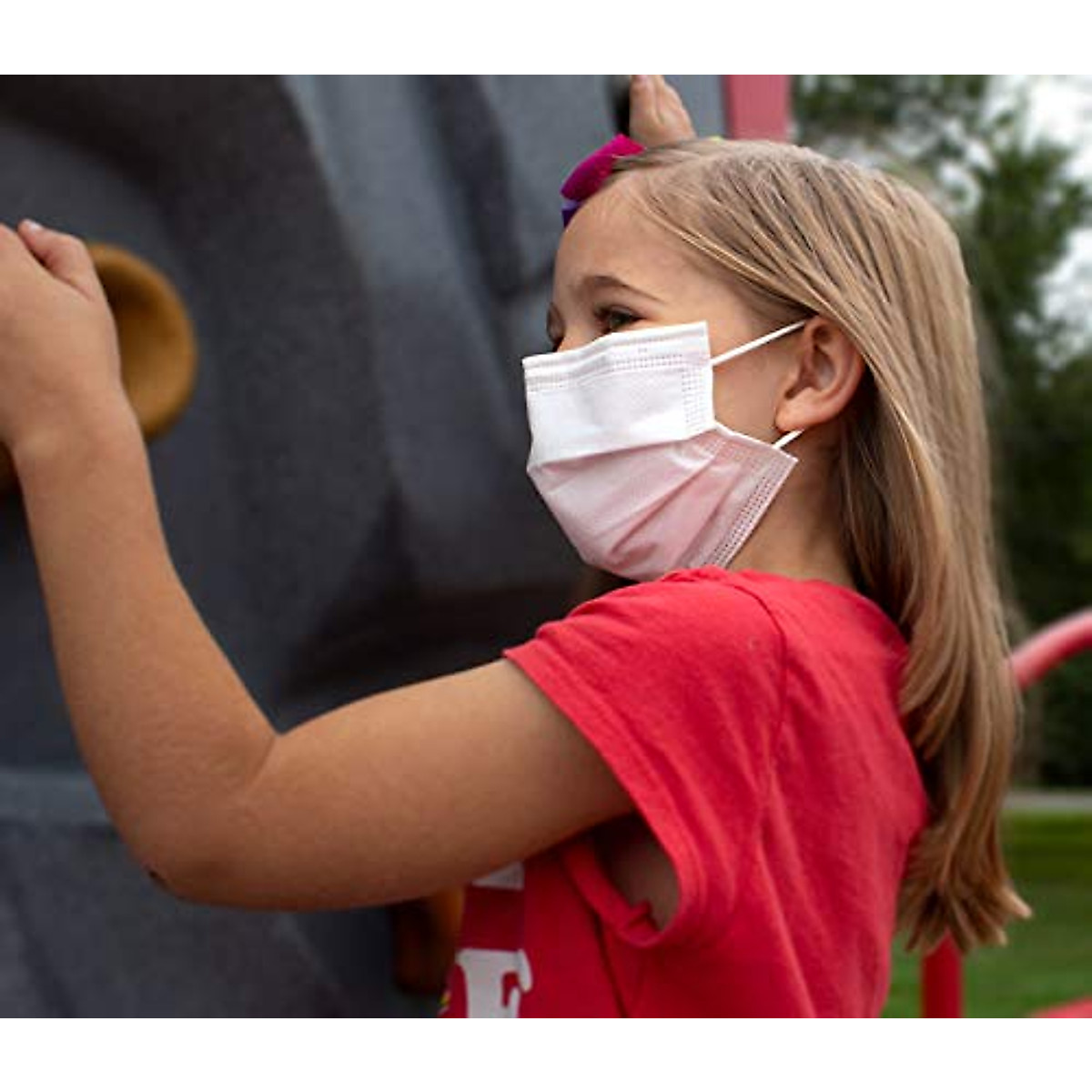 WMS Small Ear Loop 4-Layer Youth Face Masks, Wisconsin Medical Supplies, MADE IN USA, 1 Pack (50 Masks)