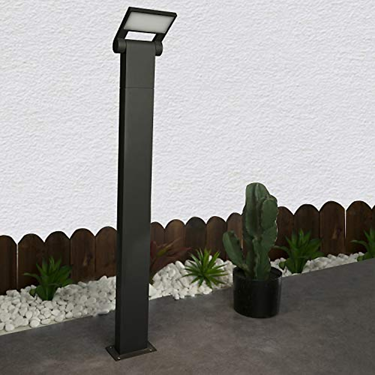 Inowel Light Outdoor Pathway LED Lights Modern European Design Garden Lights Adjustable Landscape Lighting Decorative Bollard Lamp IP54 Waterproof Grey Aluminum for Walkway Patio Lawn 10W 700Lm 3000K