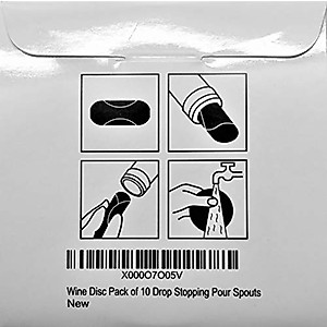 WineDisc The Original - Drop Stopping Flexible Pour Spout (10) Silver