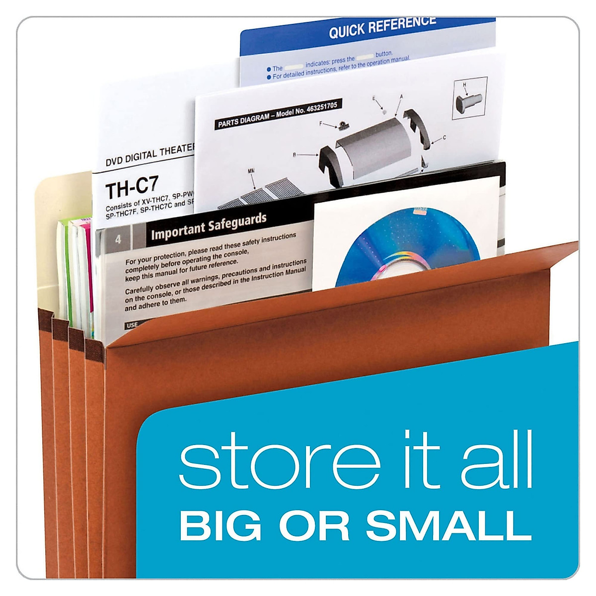 Pendaflex Expanding File Pockets, Letter Size, 5.25" Expansion, Reinforced with DuPont™ Tyvek® Material, Letter Size, Redrope, 10 Per Box (1534G-OX)