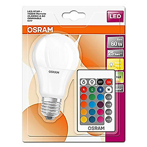 Osram LED Star Classic A E27 9 W Corn Light Plastic Assorted Colours LEDVANCE, 11.4 x 6 x 6 cm 2 Units