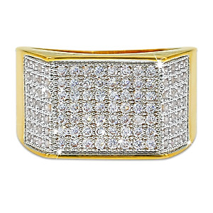 JINAO 18k Gold Plated Iced Out Square Bling Ring Cubic Zirconia Statement Wedding Band Ring for Women Men Hip Hop (11)