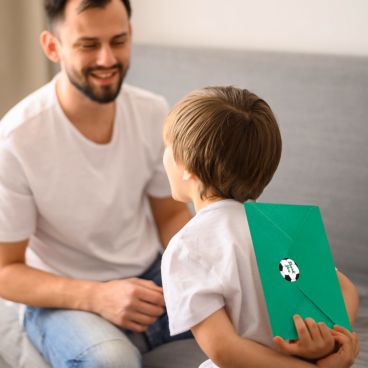 H1vojoxo 96PCS Soccer Thank You Cards with Envelopes and Stickers Thank You Notes Set Sports Ball Greeting Cards for Coach Football Players Blank Appreciation Cards for Baby Shower Birthday Party