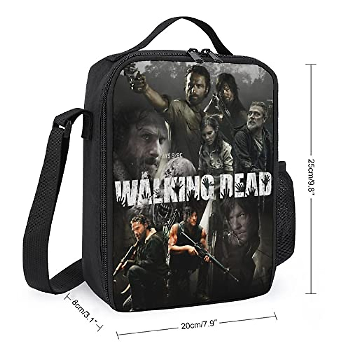 Waterproof Reusable Insulation Lunch Bags The Apocalyptic Walking Horror Drama Dead Lunch Bag Fruit Tote Warm Pouch for Return Gift Lunch Box with Adjustable Shoulder Strap Ages 12-18 years old
