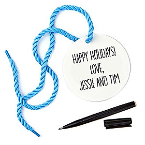 Hallmark 56" Jumbo XL Holiday Plastic Gift Bag (Blue Stripes with Gift Tag) for Hanukkah, Christmas, Father's Day, Birthday, Graduations, Baby Showers