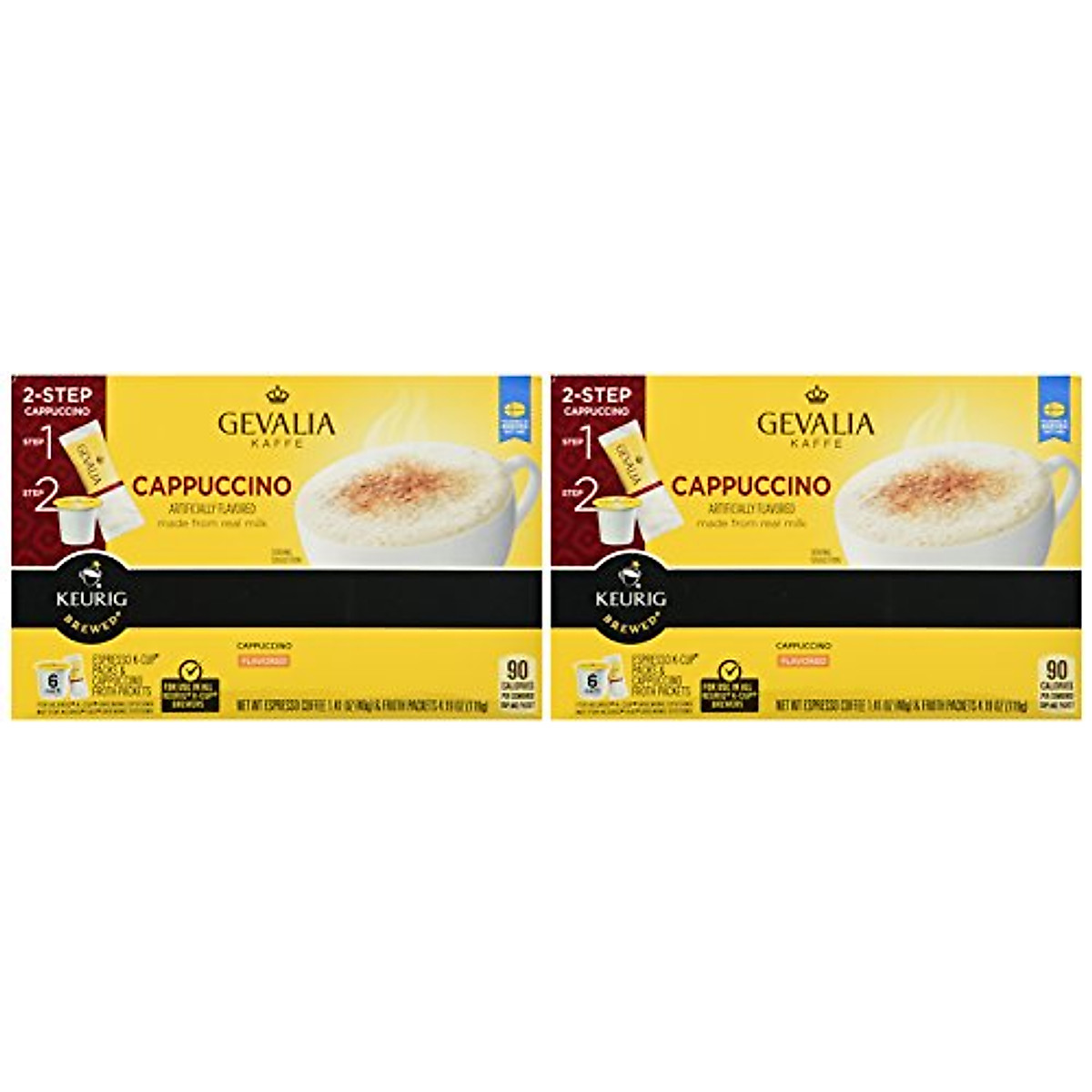 Gevalia Kaffe K-Cup and Froth Packets, 6 Count - Pack of 2 - (Cappuccino)