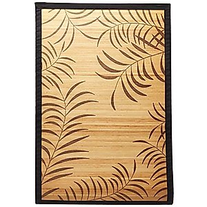 Oriental Furniture Bamboo Rug - Tropical Leaf - 4' x 6'