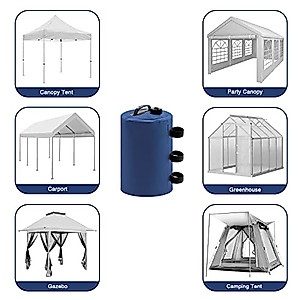ABLEM8CANOPY Canopy Water Weights Set of 4, 88 LB Water Tent Weights, Heavy Duty Canopy Weights Bags for Pop up Canopy Tent Legs(10L, Navy)
