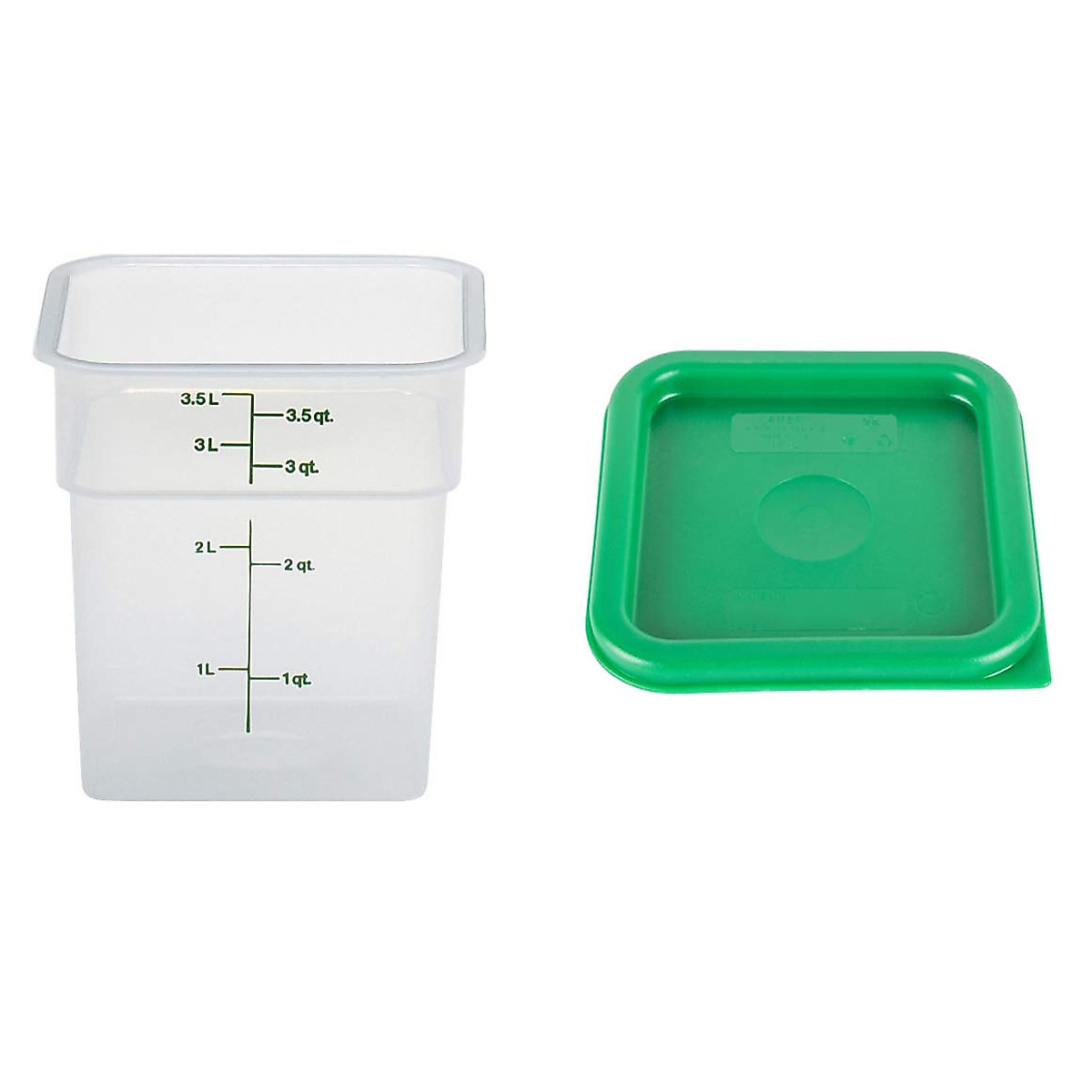 Cambro 4SFSPP190 4 Qt. Translucent Container with SFC2452 Kelly Green Lid, 4Quart, pack of 2