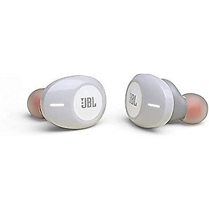 JBL Tune 120 Wireless Earbud Headphones with JBL Charging Case and Hardshell Case Bundle (White, Tune 120)