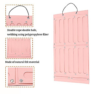 Aohuada Headband Holder for Girls Hair Bows, Baby Hair Accessory Storage Display Sturdy Rope, Baby Headband Organizer for Girls Room, Door, Closet, Hair Clips Storage Organizer, Light Pink