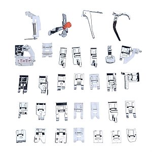 Professional Domestic 32 PCS Sewing Machine Presser Foot Set for Brother, Babylock, Singer, Janome, Elna, Toyota, New Home, Simplicity, Kenmore, and White Low Shank Sewing Machines by Stormshopping