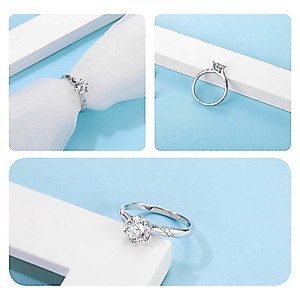 MRENITE Solid 10K/14K/18K White Gold 1 Carat IGI CERTIFIED Lab-grown Diamond Engagement Ring for Women 6 Prong Set Round Diamond Ring (D-F Color VS1-VS2 Clarity 1 Ct Center; 1.04 CTTW)