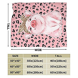 Cute Pig Cozy Soft Flannel Blanket Luxury Fleece Bed Blanket Throw Blanket Lightweight for Sofa Chair Bed for Couch Living Room 60"X50"