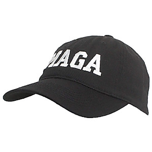 Tropic Hats Adult Embroidered MAGA Trump 6 Panel Ballcap W/Strapback Closure - Black