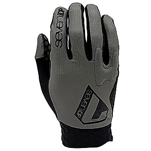 7 iDP Project Full Finger Bicycle Glove (Gray, Medium)