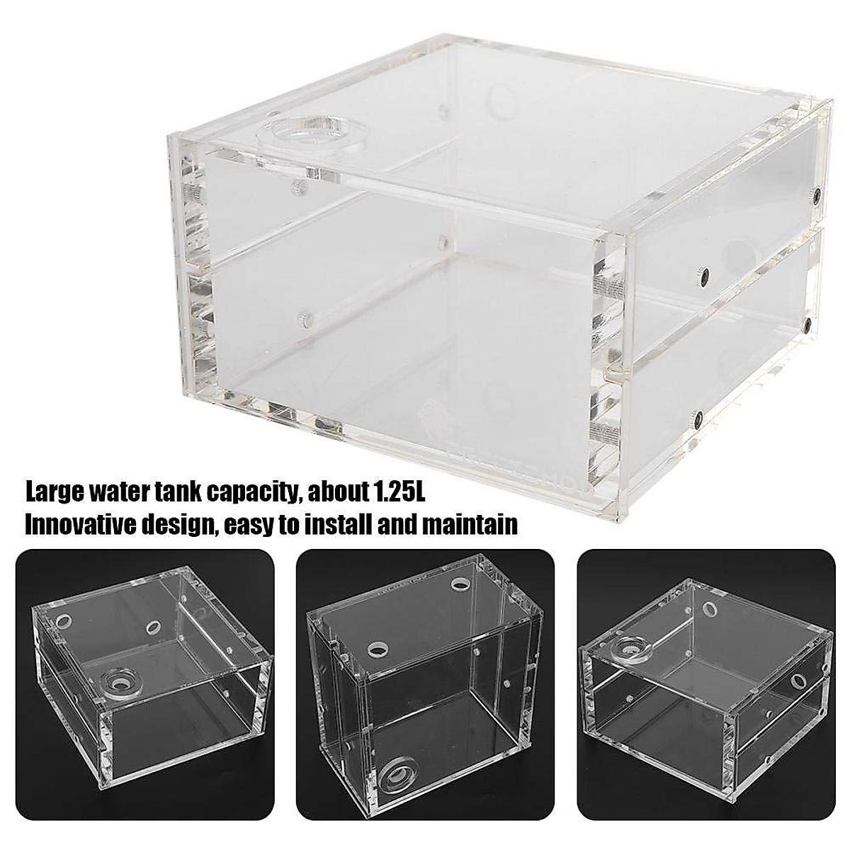 1.25L Acrylic Water Transparent PC CPU Water Block GQSX Y3 Water Cooling Reservoir Radiator Computer Accessories
