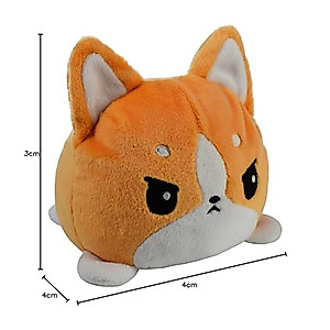 TeeTurtle - The Original Reversible Dog Plushie - Corgi - Cute Sensory Fidget Stuffed Animals That Show Your Mood