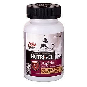 Nutri-Vet Aspirin for Medium / Large Dogs, Chewable, Liver 75 ea(Pack of 1)