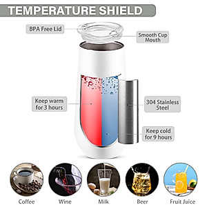 CARAKNOTS 6 OZ Bride Champagne Flutes Bride Gifts Wedding Gifts for Bride Champagne Tumbler Engagement Bridal Shower Gifts for Bride to Be Stainless Steel Champagne Tumbler Cup White 6 OZ