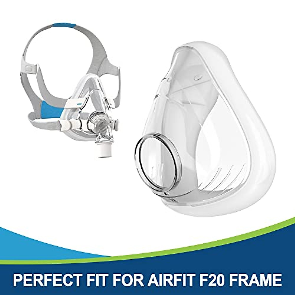 TUSOA 2 Packs Replacement Cushion Compatible with Airfit F20 Medium - Covers Nose and Mouth, Reliable Seal & Comfortable Fit