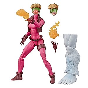 Marvel Classic Hasbro Legends Series 6" Collectible Action Figure Boom-Boom Toy (X-Men/X-Force Collection) – with Wendigo Build-A-Figure Part, Brown/A