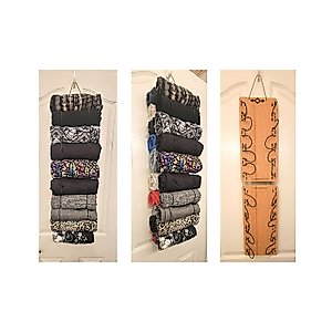 The Roll Keeper - Closet Storage and Organization - Hanging Closet System - NEW 2022 Design - Closet Space Saver for T-shirts & Leggings – Holds 20 - Black Elastic