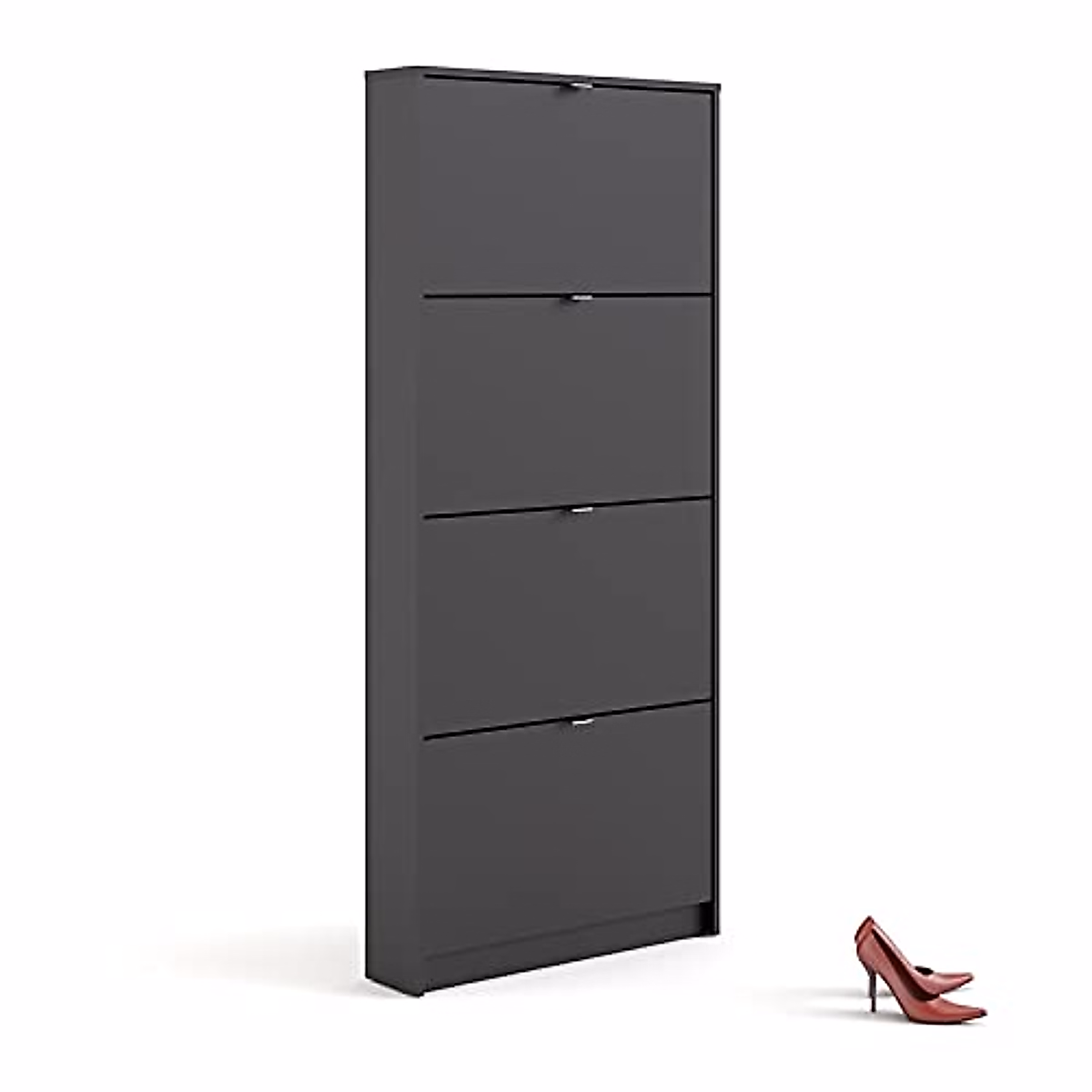 Tvilum, Black Matte Bright 4 Drawer Shoe Cabinet