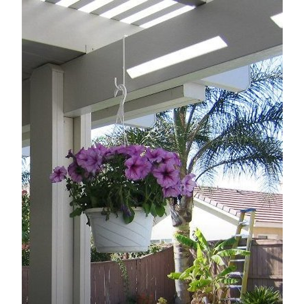 Alumahangers Made in USA. powder coated steel hangers - 3"x 8" Lattice Hanger (6 pack) "White" for Alumawood Lattice or pergola patio covers - easy to use and great for heavier decorating items!