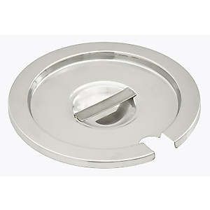 Kratos 29M-052 Single 3.5 Quart Electric Countertop Food Warmer with Inset Pot, Lid, and Ladle. Stainless Steel Nacho Cheese and Chili Warmer. 120V, 200W