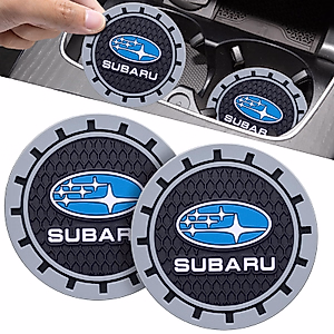 Tinemin Car Cup Coaster, 2PCS Universal Non-Slip Cup Holders, Compatible with Subaru Series Car Cup Holder Coasters，Car Drink Coaster Holder Accessory, Black