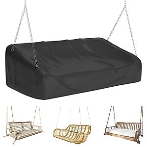 Schleuder Porch Swing Cover, Hanging Porch Swing Cover Waterproof, Outdoor Hanging Swing Cover, Cover for Porch Hanging Swing - Black (51 * 28 * 28/20inch)