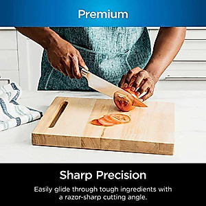 Ninja K32015A Foodi NeverDull Premium Knife System, 15 Piece Knife Block Set with Built-in Sharpener, German Stainless Steel Knives, Black