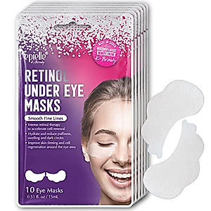 Epielle Retinol Under Eye Mask (60 Sheets) - Under Eye Patches Dark Circles and Puffiness - Retinol Eye Zone Gel Mask Reduce Under eye Bags Creases Fine Lines