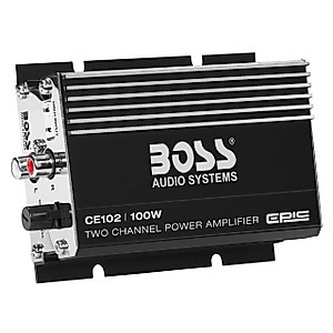 BOSS Audio Systems CE102 2 Channel Car Amplifier - 100 Watts, Full Range, Class A/B, IC (Integrated Circuit)