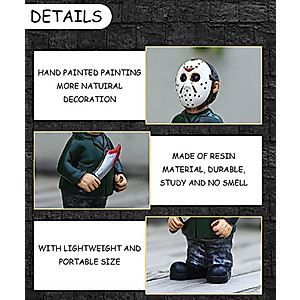Horror Movie Garden Gnomes Decoration Outdoor Statue Nightmare Jason Michael Myers Figurines Lawn Halloween Decor (Jason)
