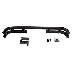 Rampage Double Tube Rear Bumper with Hitch Receiver | Steel, Black | 7648 | Fits 1976 - 2006 Jeep CJ, Wrangler YJ & TJ