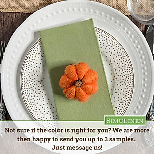 SimuLinen Olive Green Linen Feel Disposable Dinner Napkins - Kosher Cloth-Like Airlaid Wedding Napkins, 16"x16", Box of 50