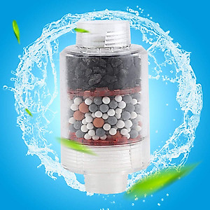 Shower Head Filter, Filters and Heavy Metals Softens Hard Water Fits 20mm Universal Connections Fixed, Spraying and Handheld Shower Head Bath Fixture-Wear Resistant (Transparent)