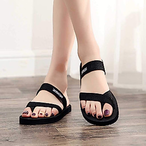 ZHOUXINGB Sneakers for Women, Strappy Sandals for Women Chunky Heel Indoor Sandals Size 7 Sneakers Arch Support Shoes Black Heels Heels Cute Womens Sandals Size 11