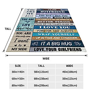 FAIVHSO Birthday Gifts for Boyfriends to My Boyfriend Blanket Gifts for Boyfriend Romantic Gifts for Him You Best Anniversary from Girlfriend I Love Throw Blankets for Bed Sofa 50X60in