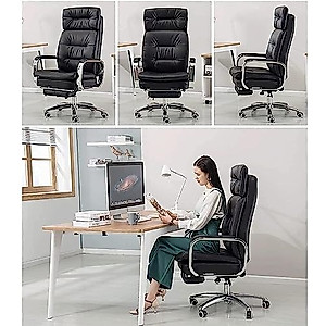 WHLONG Office Chair High Back Lounge Recliner with Retractable Footrest Ergonomic Computer Gaming Chairs, 360°Rotation Executive Chairs(Color:B)