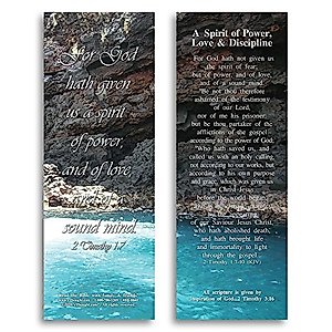eThought BB-B041-25 2 Timothy 1:7 A Spirit of Power, Love and Discipline Bookmark Size Bible Verse Cards (Pack of 25), 2" x 6"