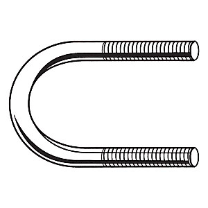 5/16"-18 x 2" Pipe Size Plain 304 SS U-Bolt