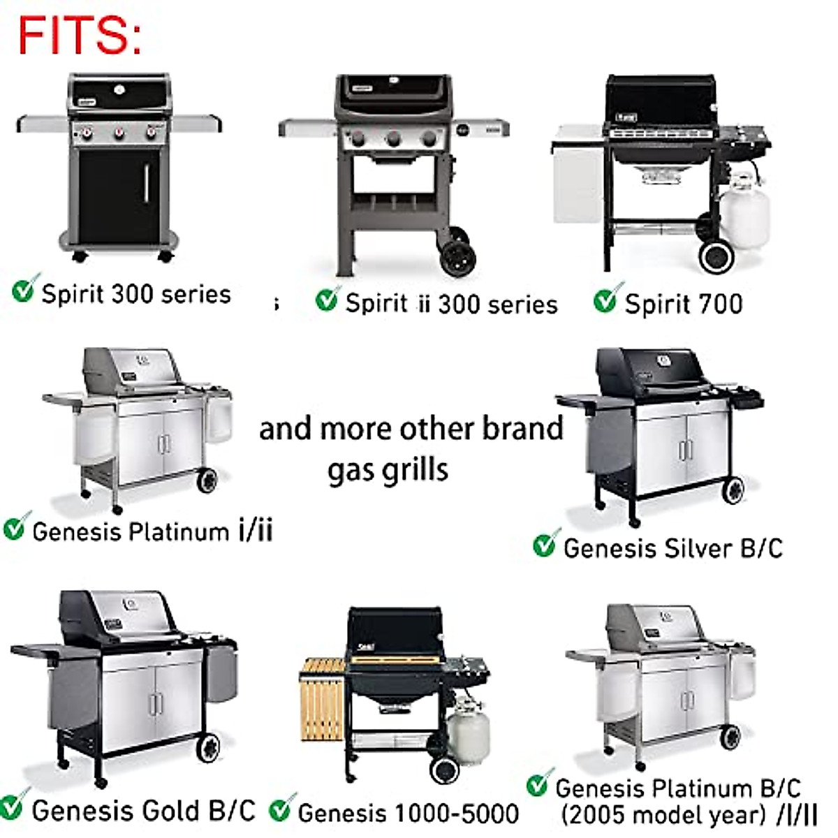 7638 7527 65906 Grill Replacement Parts for Weber Grates Weber Spirit E-310 II E-310 Spirit S-310 Spirit 300 Series, Spirit 700 Grill Grates Weber Genesis Silver B/C Grates Genesis Gold B/C Parts